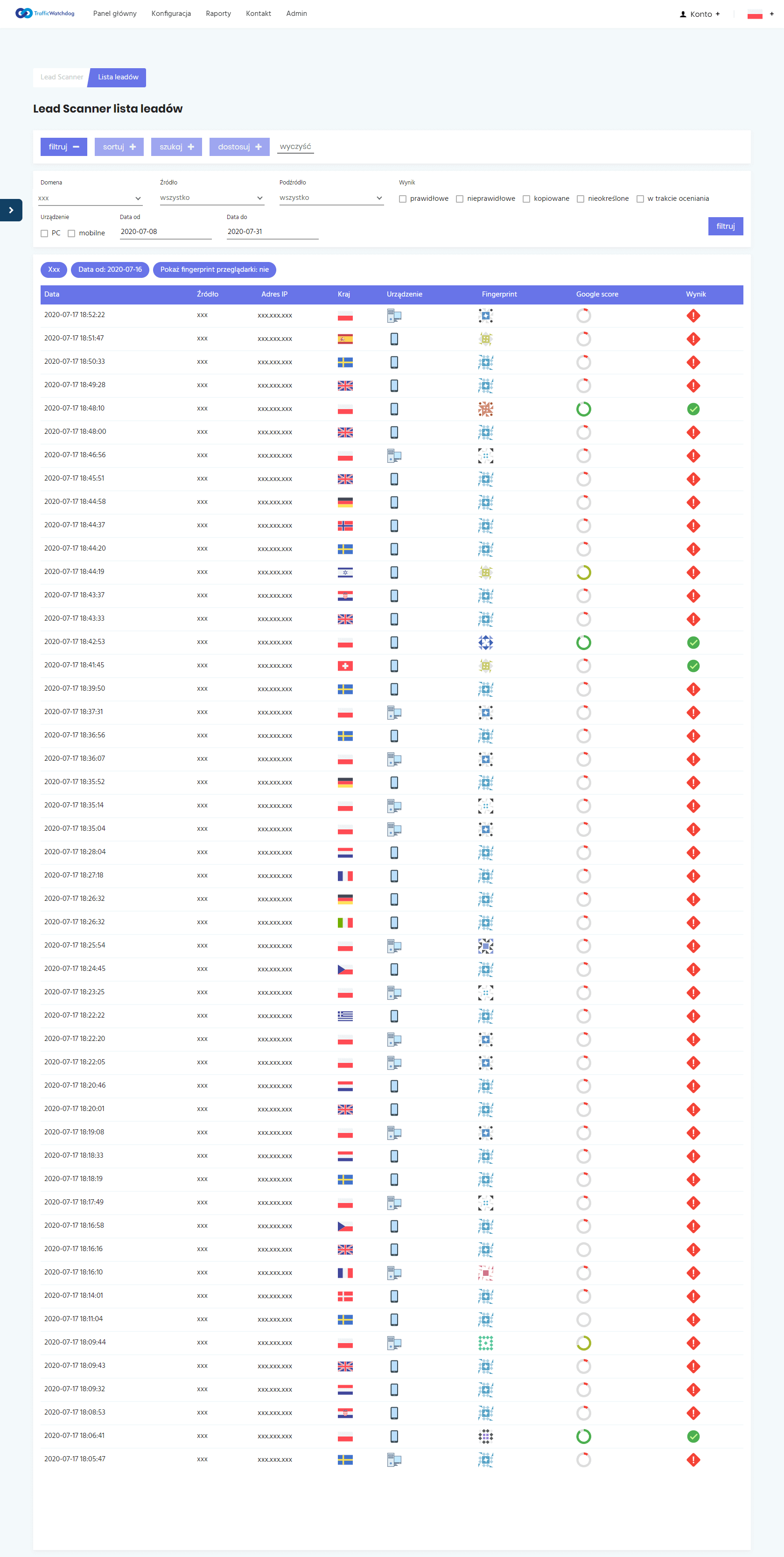 Lead scanner - TrafficWatchdog